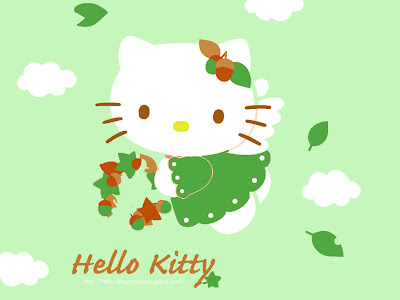 Hello Kitty World: Hello Kitty-Green Wallpeper