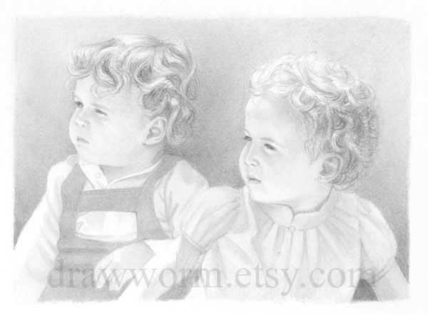 Drawworm is drawing: Twin Girls Portrait