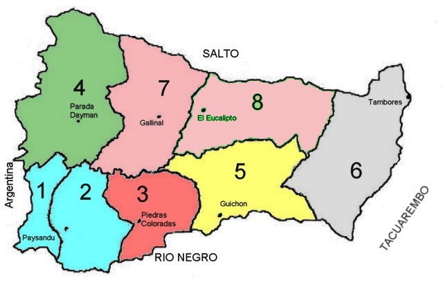 Límites de las Secciones Judiciales del Uruguay: PAYSANDU