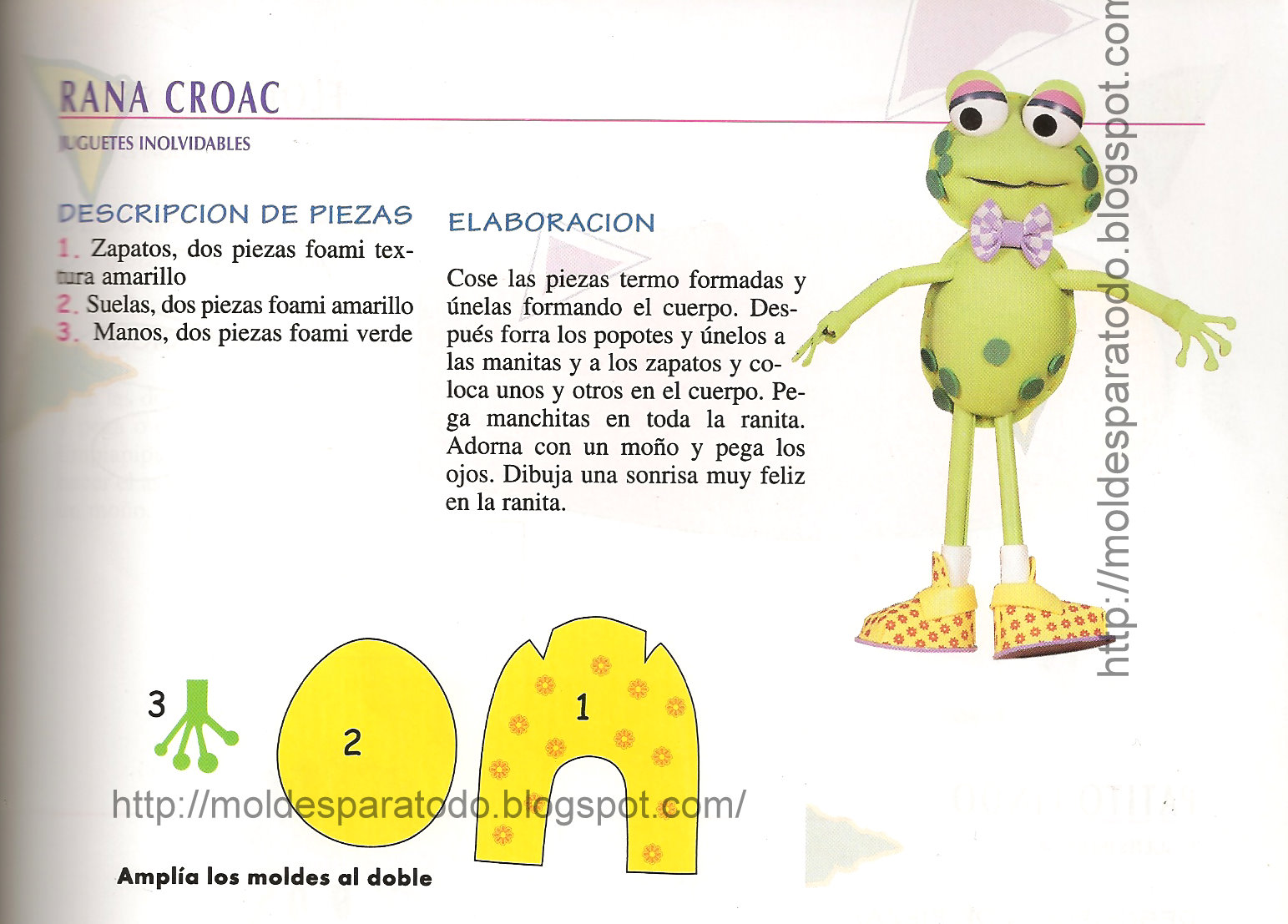 Moldes de la rana rene en foami - Imagui