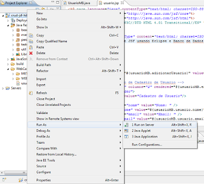 CRUD com JSF e Hibernate usando Eclipse, TomCat e MySQL (Parte 3) ~ Jabes Felipe