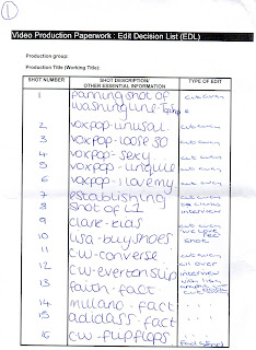 A2 Media Sasha Jones: Edit Decision Lists