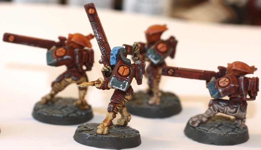 40k Hobby Blog: Tau Test: 4 Red Tau