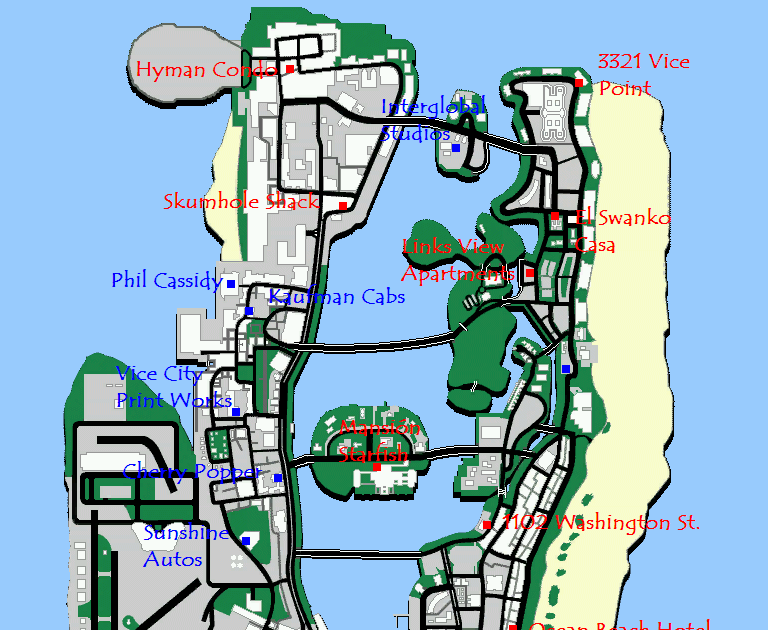 GTA Vice City en español: VC 1 - Safehouses y Propiedades