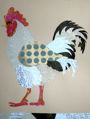 Peggy Turchette 365 Birds: Day Ten: A Collaged Cut-Paper Chicken