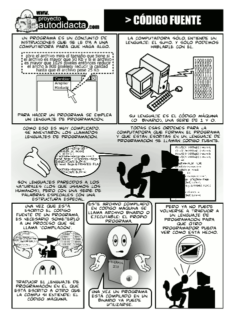 Acerca de Ubuntu: ¿Qué es el Código fuente?; en comics
