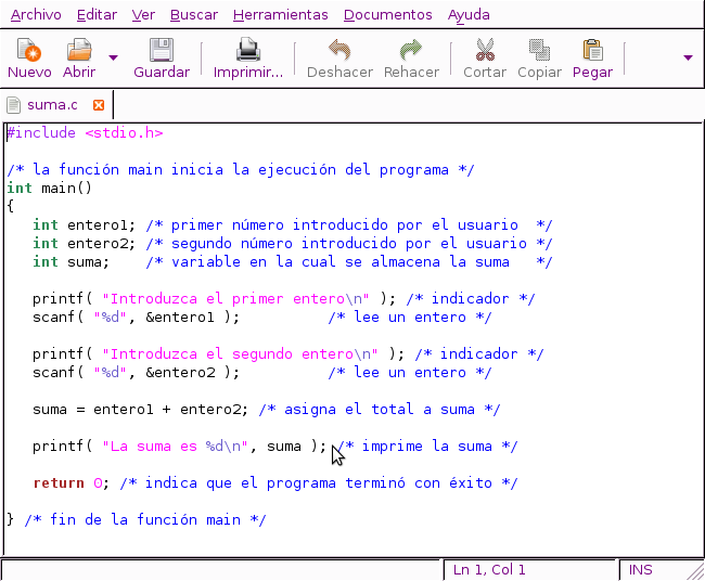 Acerca de Ubuntu: Programar en C en GNU/Linux, 1º parte