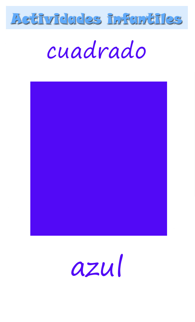 FICHAS FORMAS INFANTIL CUADRADO AZUL : ACTIVIDADES PARA NIÑOS