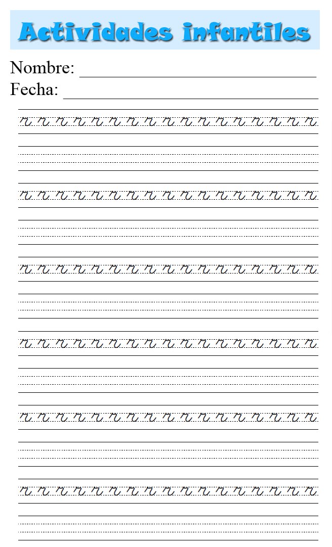 FICHAS CALIGRAFIA PARA NIÑOS :LETRA R : ACTIVIDADES PARA NIÑOS