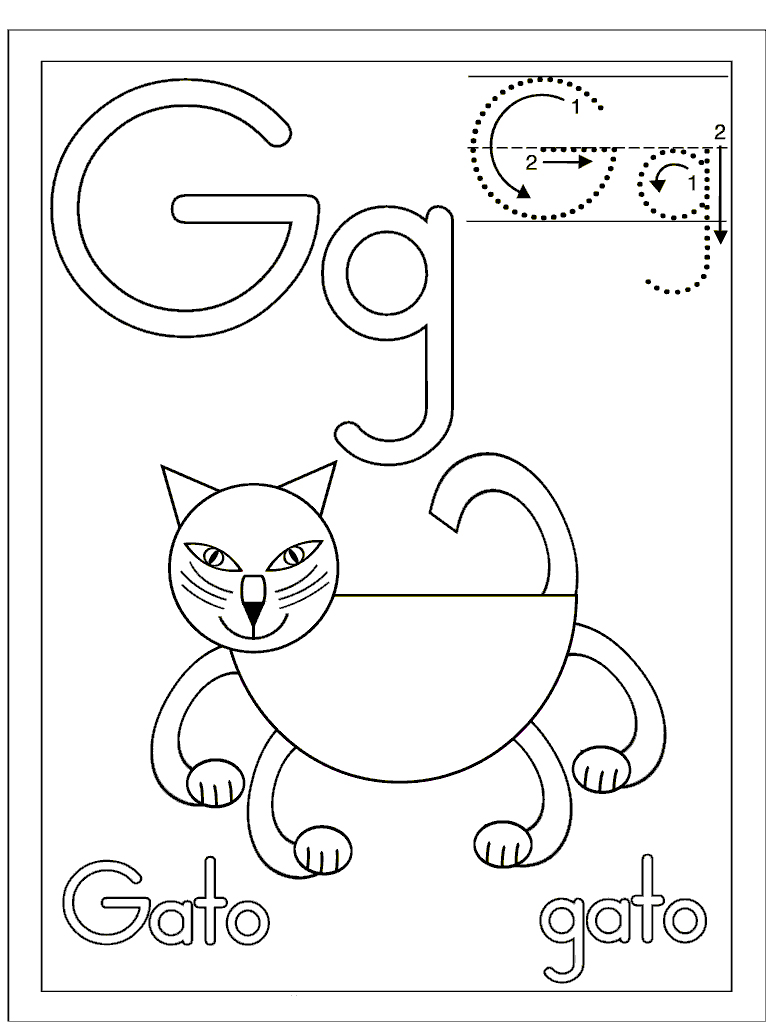 FICHAS DE CALIGRAFIA PARA NIÑOS:EL ABECEDARIO LETRA G : ACTIVIDADES ...