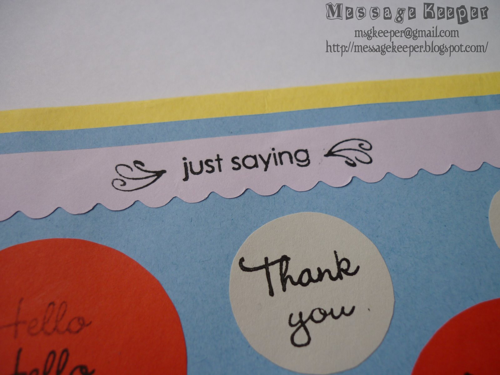 Message Keeper: Hello and Thank You Card (Sample)