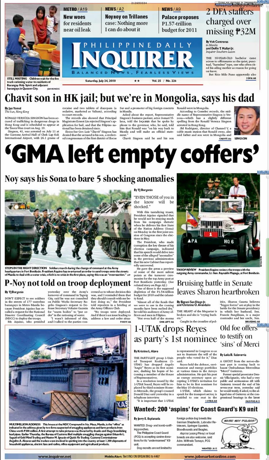 The Inquirer Front Page: July 2010
