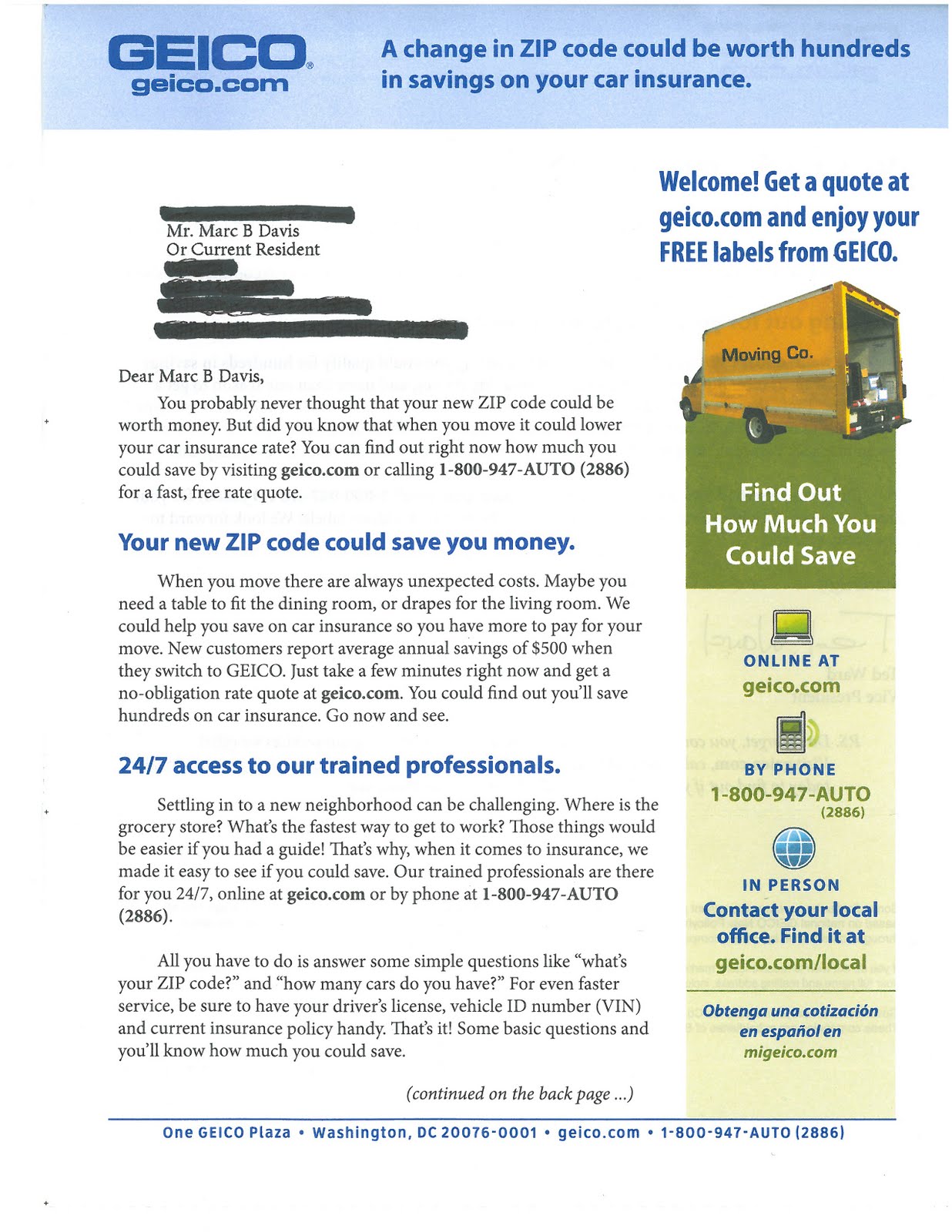 Mail That Fails: Geico: Only a 15 minute list update could save Geico ...