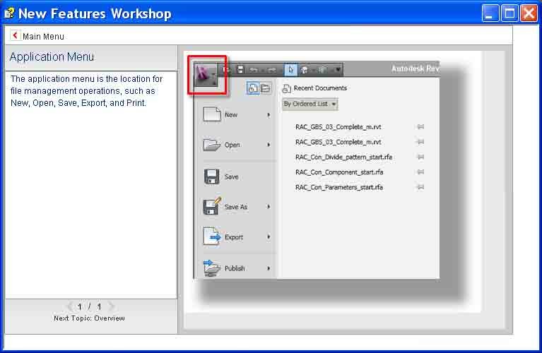 Revit Architecture Training Notes: Revit 2010 New Features: Application ...