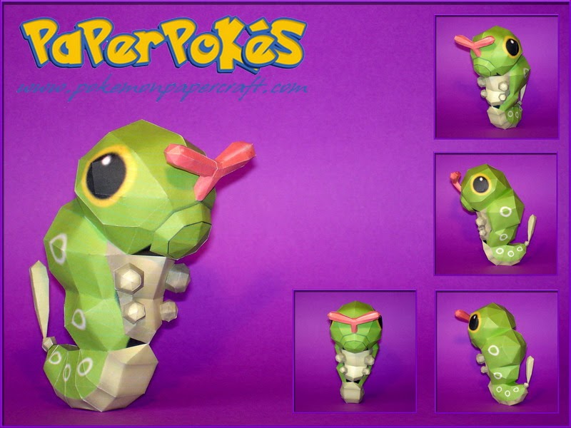 PaperPokés - Pokémon Papercraft: CATERPIE