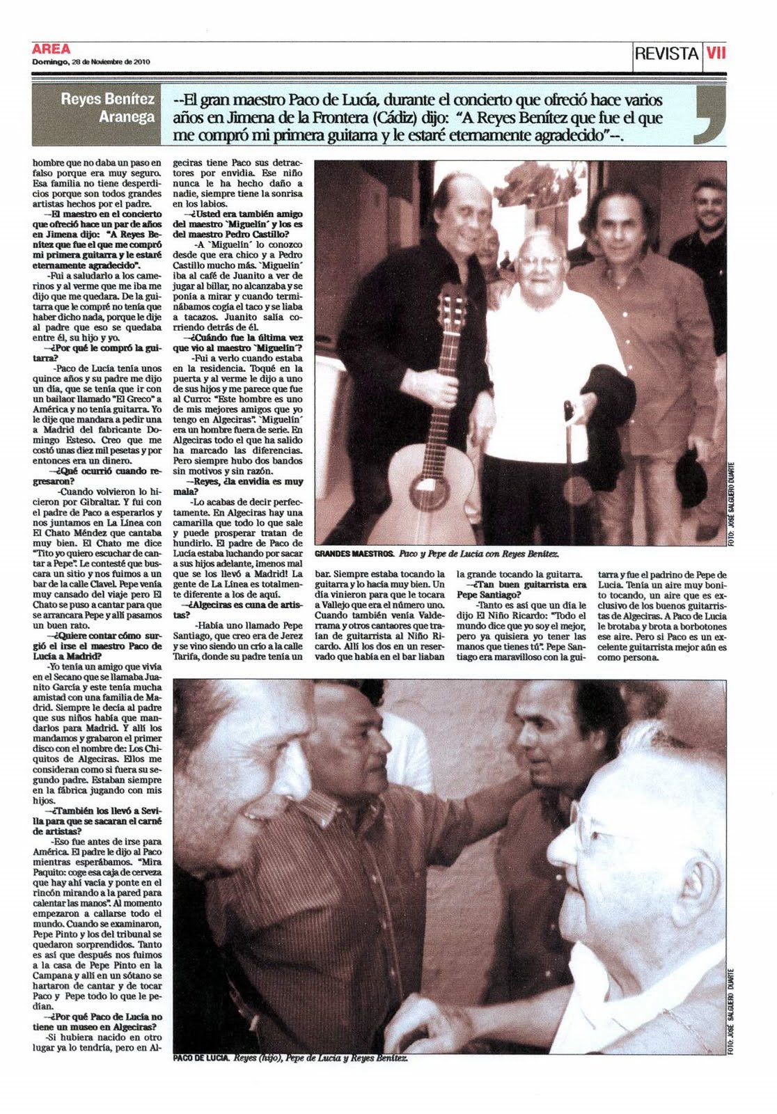 José Salguero Duarte: Reyes Benítez "Paco de Lucía cuando chico era un ...