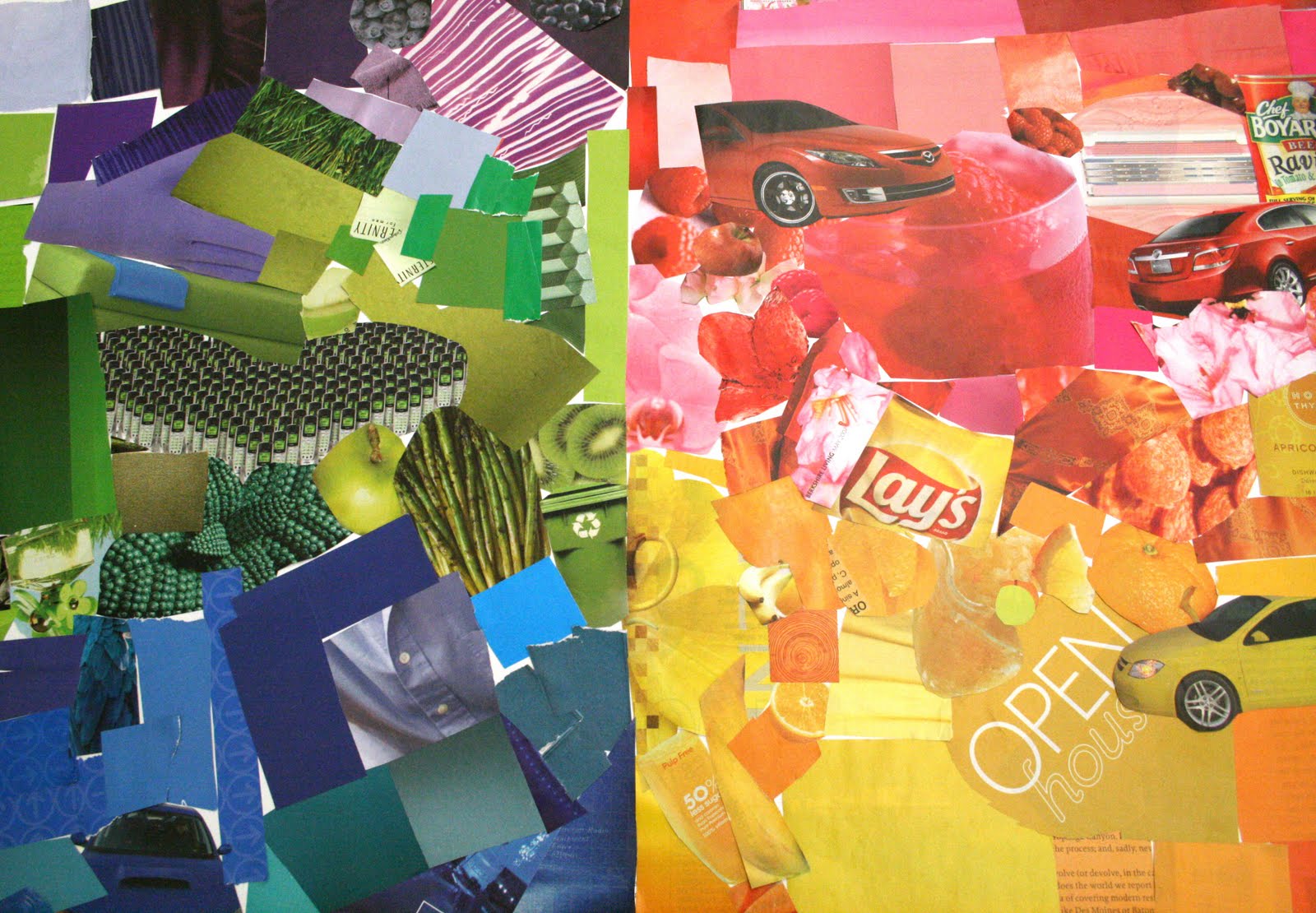 Monument Valley Regional Middle School Art Class: Warm & Cool Collage