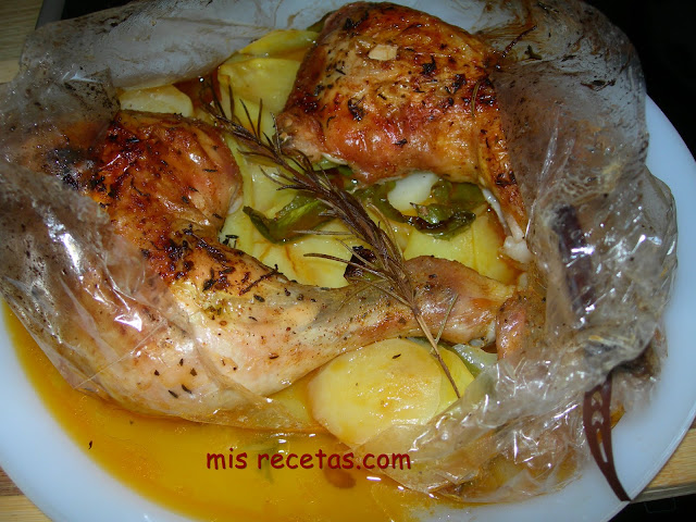 MIS RECETAS. COM: Pollo en bolsa de hornear