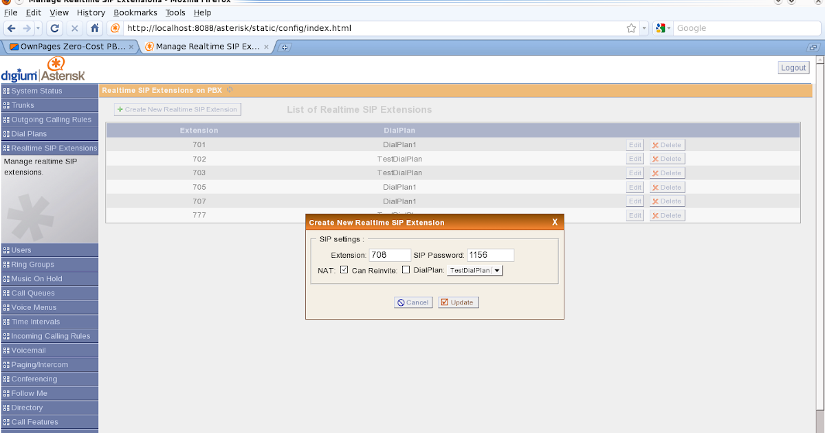 OwnPages Zero-Cost Phone and Mail System: Realtime Asterisk GUI Patch