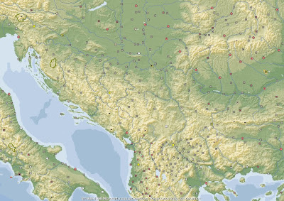 FRONTERAS: MAPA FISICO DE BALCANES