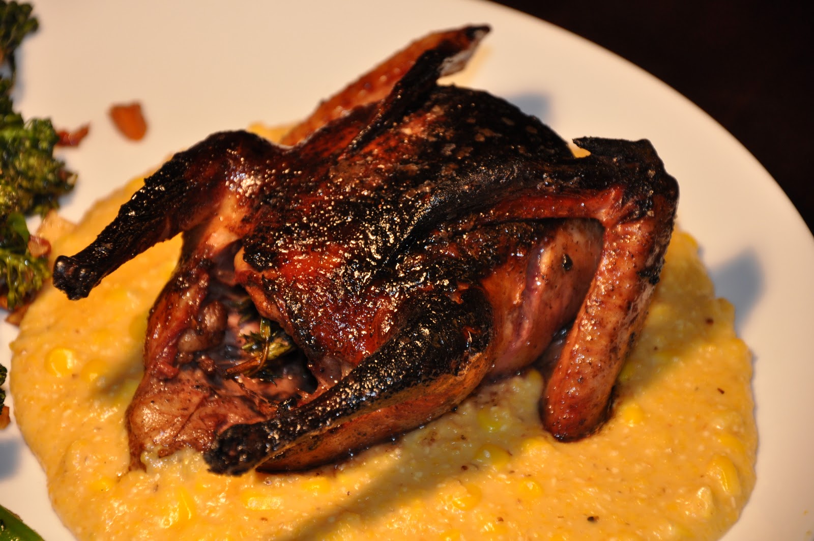 Slice of Rice: Pan-Roasted Squab, Polenta and Broccolini