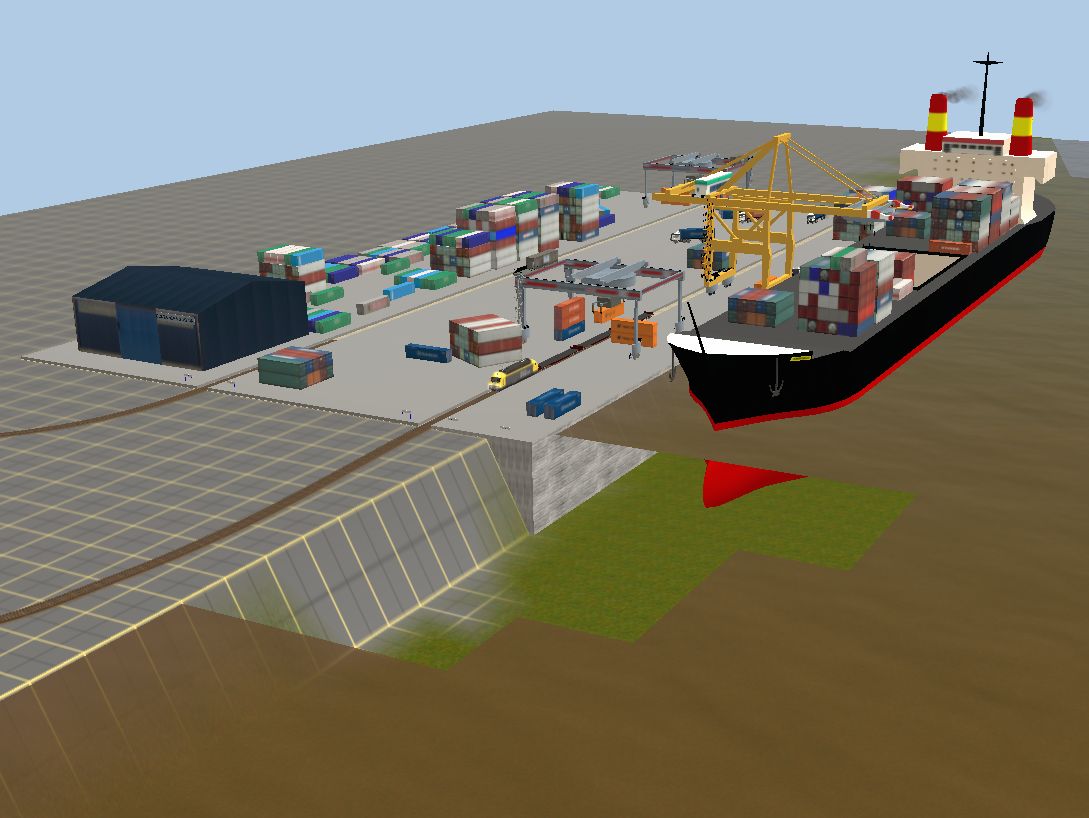 Trainz: Port station for containers - Quay - Cranes