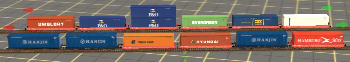 Trainz: Flat cars with containers