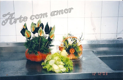 Arte com amor: Escultura em legumes e vegetais
