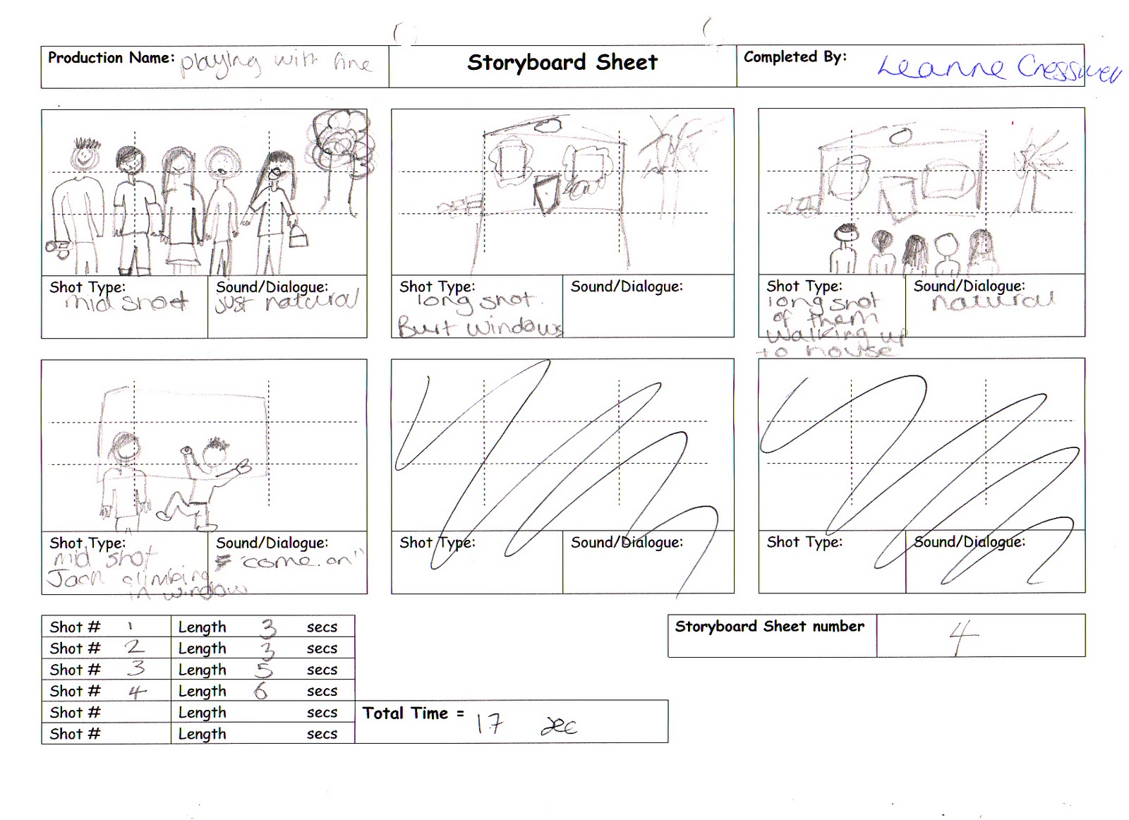 Foundation Portfolio: Storyboard part 2 and 3, recee sheet,Production ...