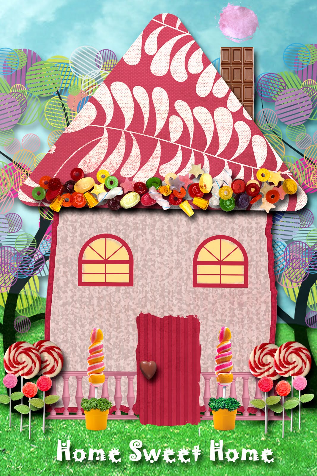 a little color every day: Sunday Postcard Art: Home Sweet Home