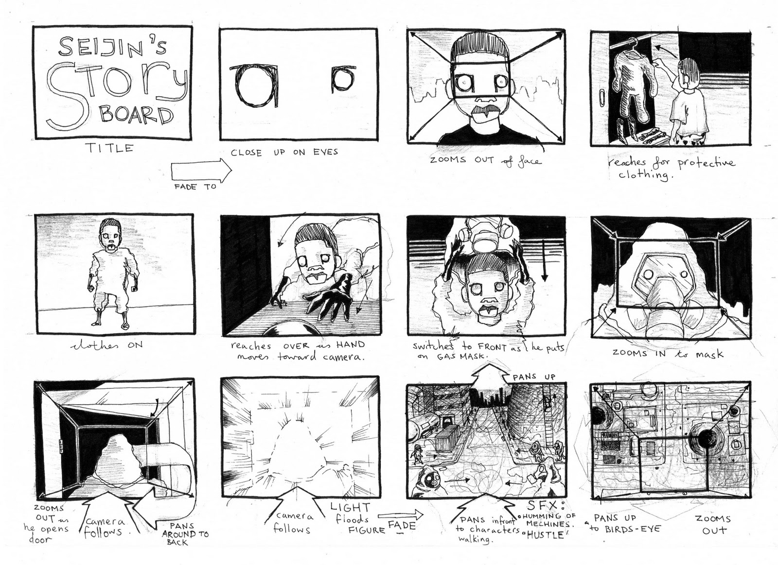 Seijin Animation: Story board and Sketches