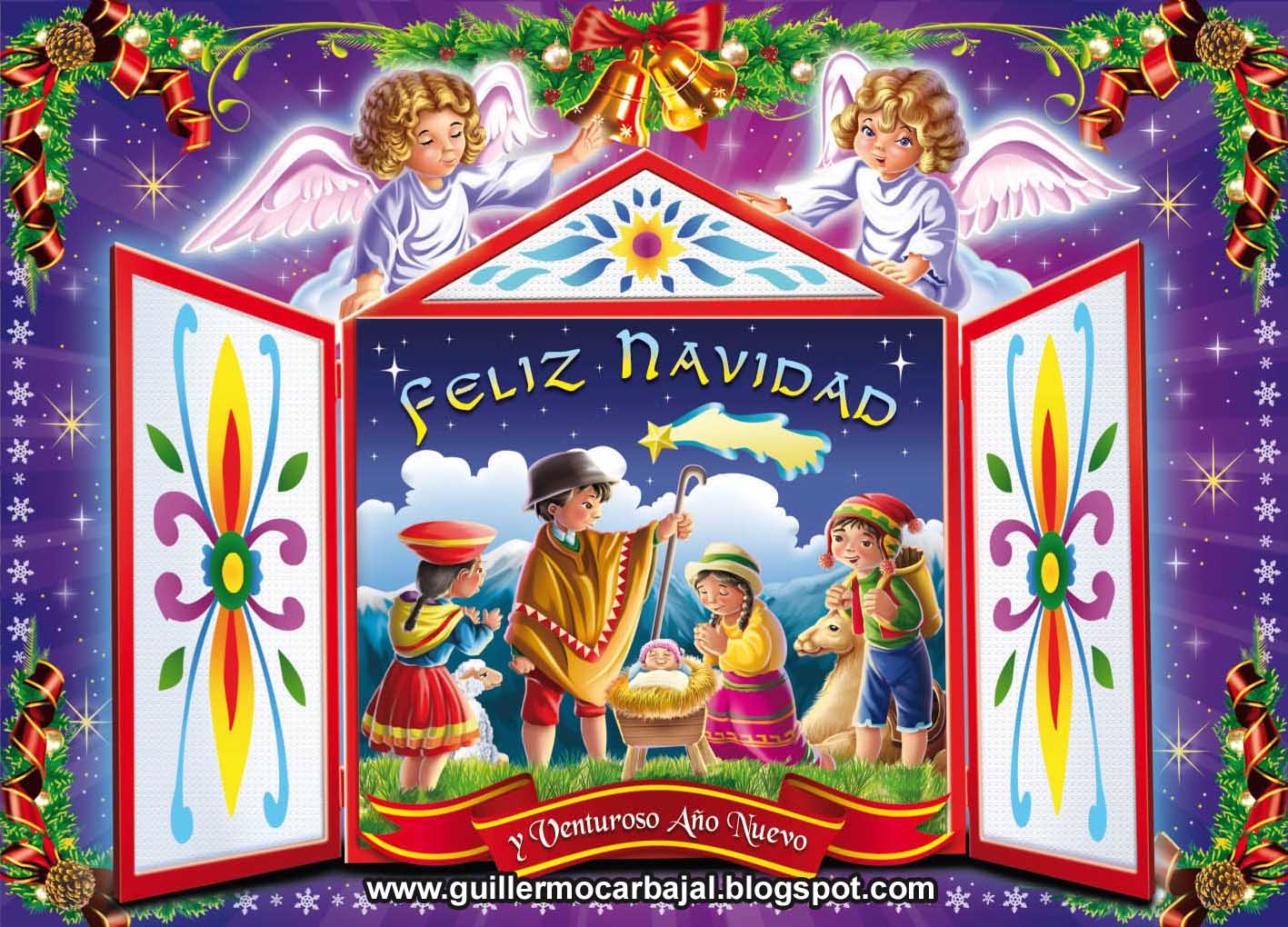 Design and illustration of Christmas cards Merry Christmas Peru ...