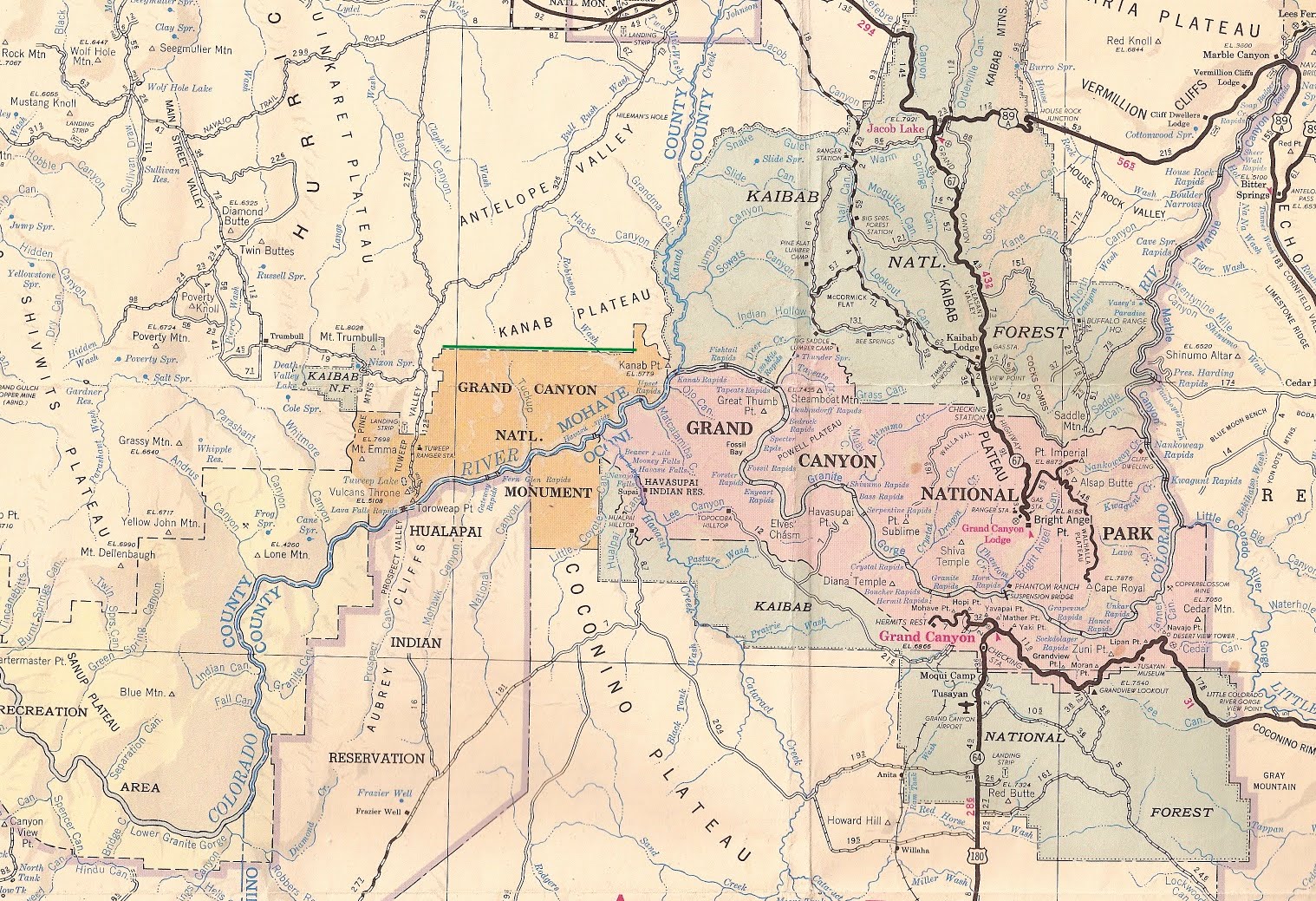 Celebrating the Grand Canyon: GCNP Boundary: E Havasupai