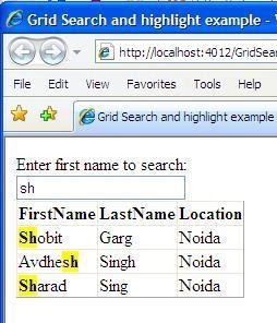 Search Records In GridView And Highlight Results Asp.Net Ajax