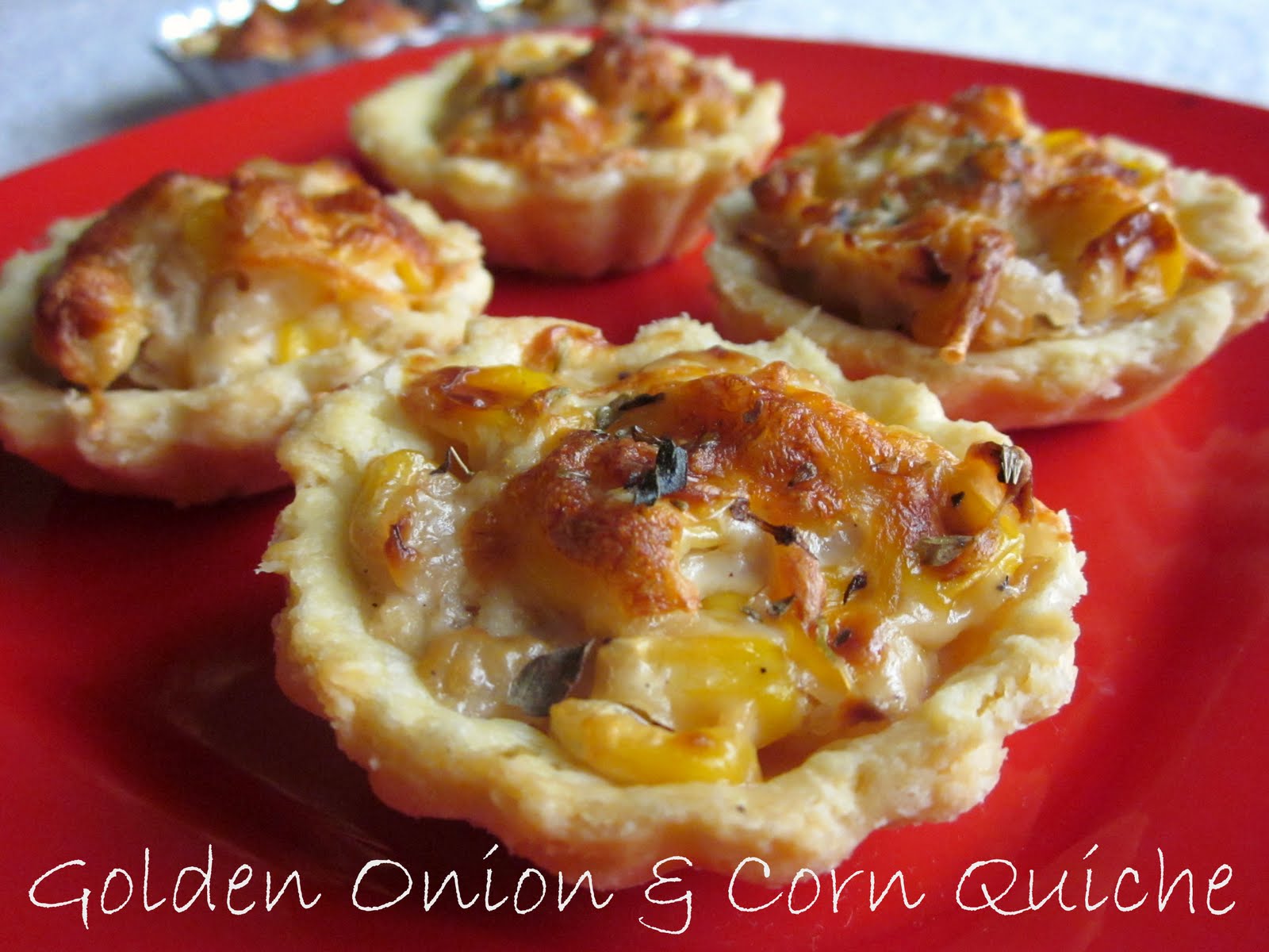 Easycooking: Golden Onion and Corn Quiche,Tarts actually!!
