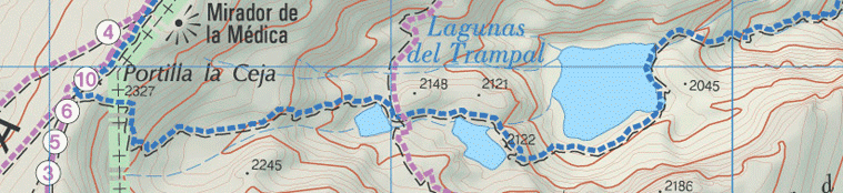 MAPA SENDERISTA SIERRA DE BÉJAR: DIFERENTES ZONAS