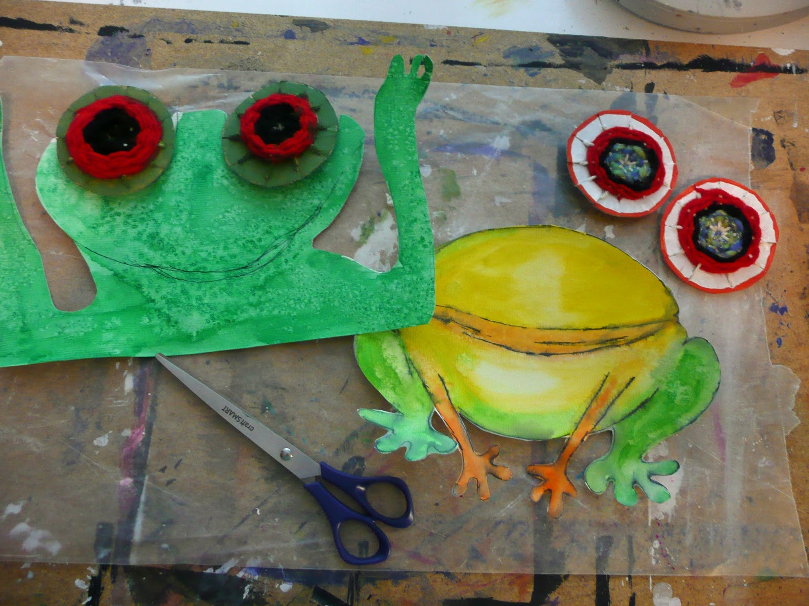 that artist woman: Woven Eyes - Frogs