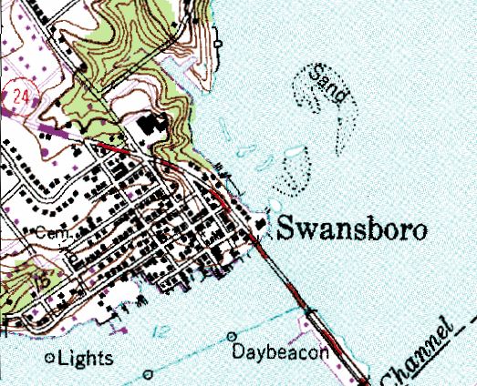 Swansboro, North Carolina History: 1952 Geological Survey