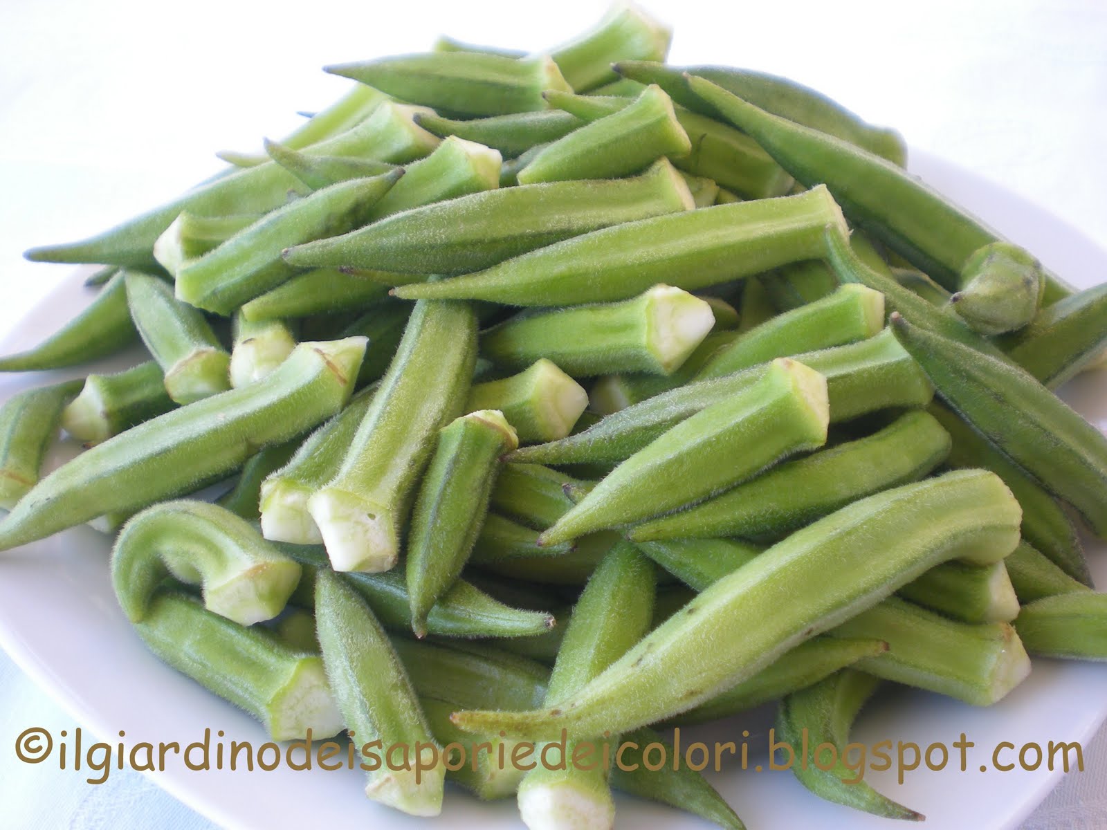 Pollo con le bamies, Κοτόπουλο με μπάμιες