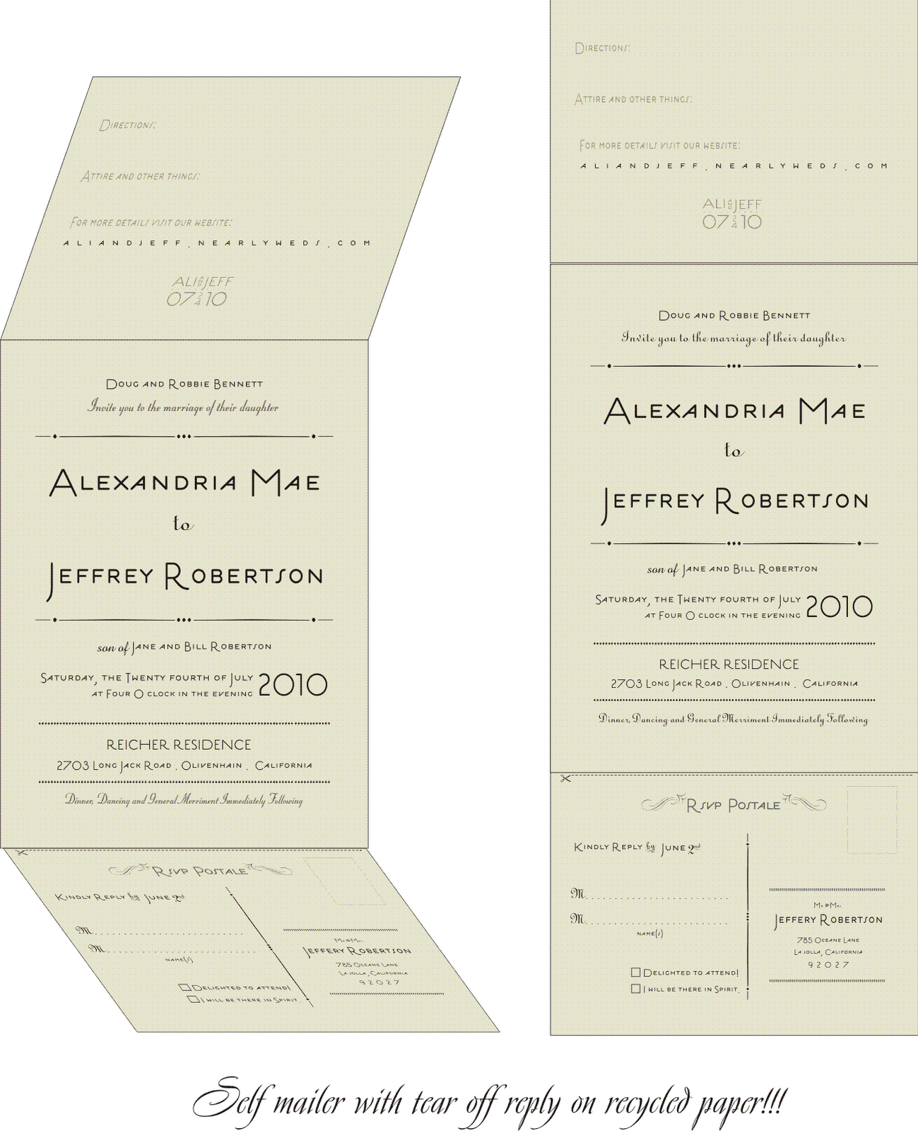 dani's details: Earth Friendly Wedding invitations