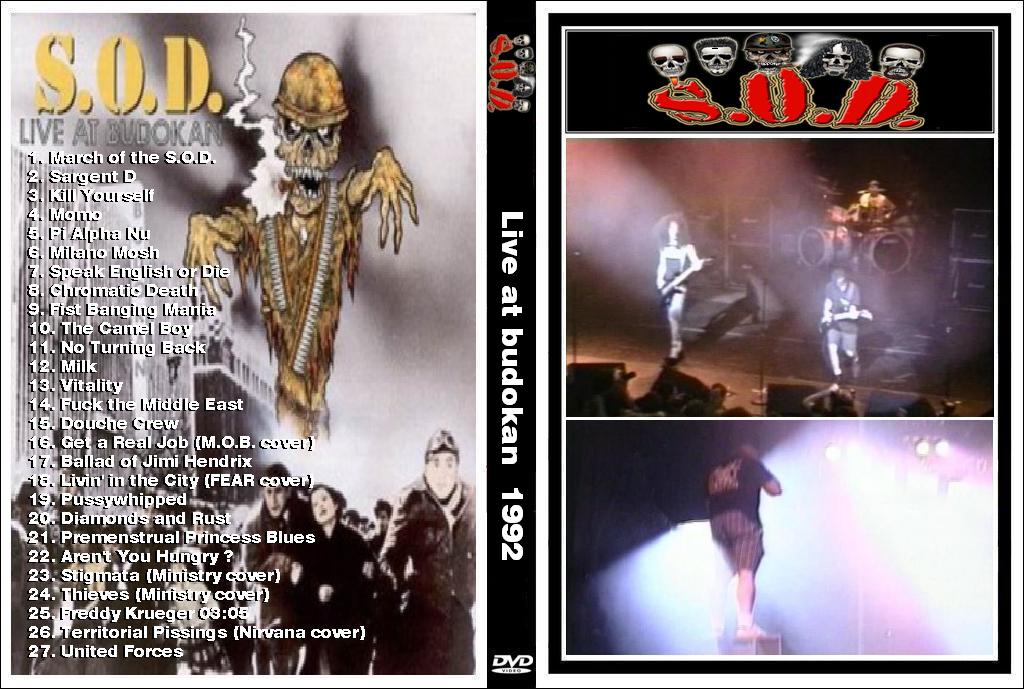 DVD cover bootleg: S.O.D - Live at Budokan, 1992