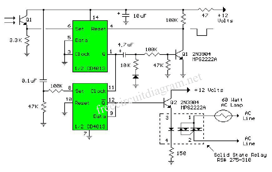 TODAY'S ELECTRONICS: Toggle Flip Flop Laser Pointer Using CD4013