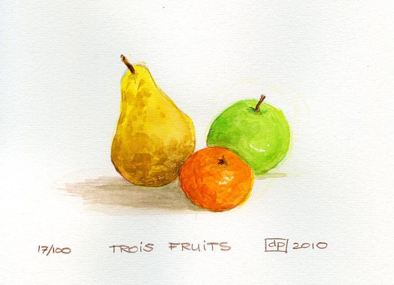 Les dessins de Daniel: Trois fruits - Three fruits