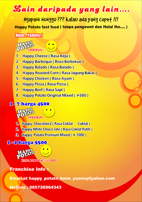 - Happy Potato -: varian of another menu from potato