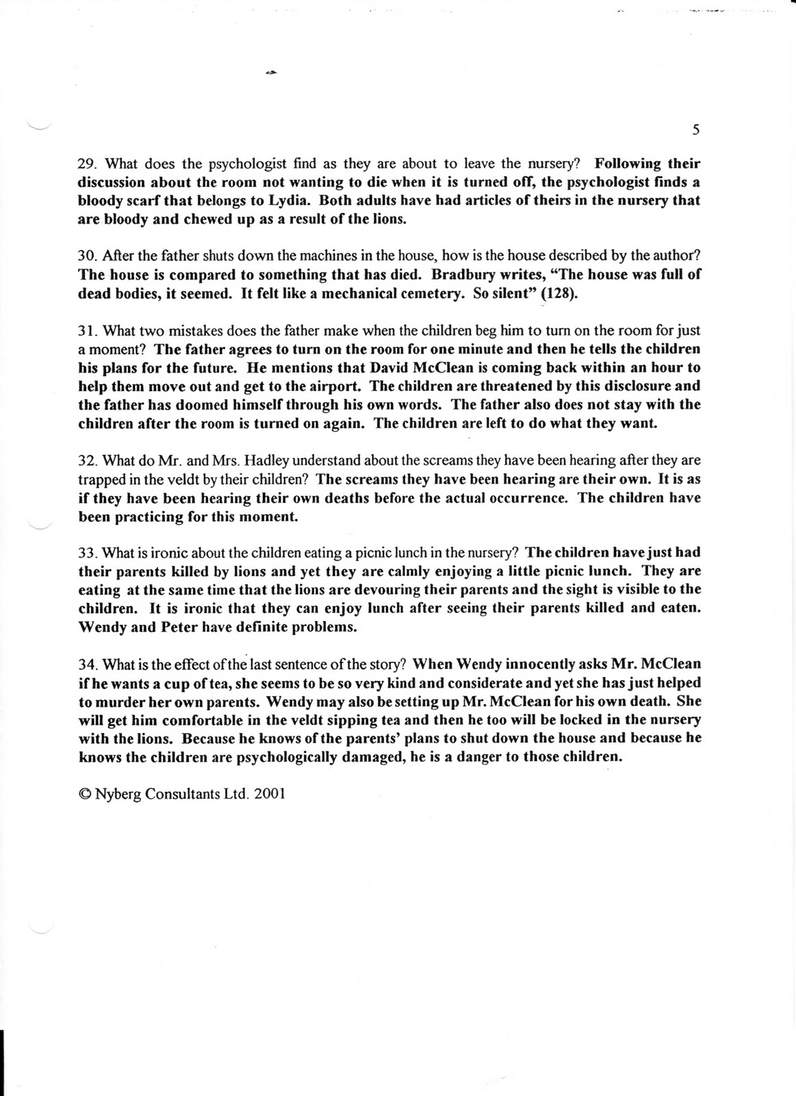 NOT ONLY ENGLISH: The Veldt