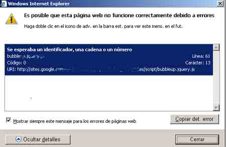 Errores en Internet Explorer evitar que se vean y no salga ventana de ...