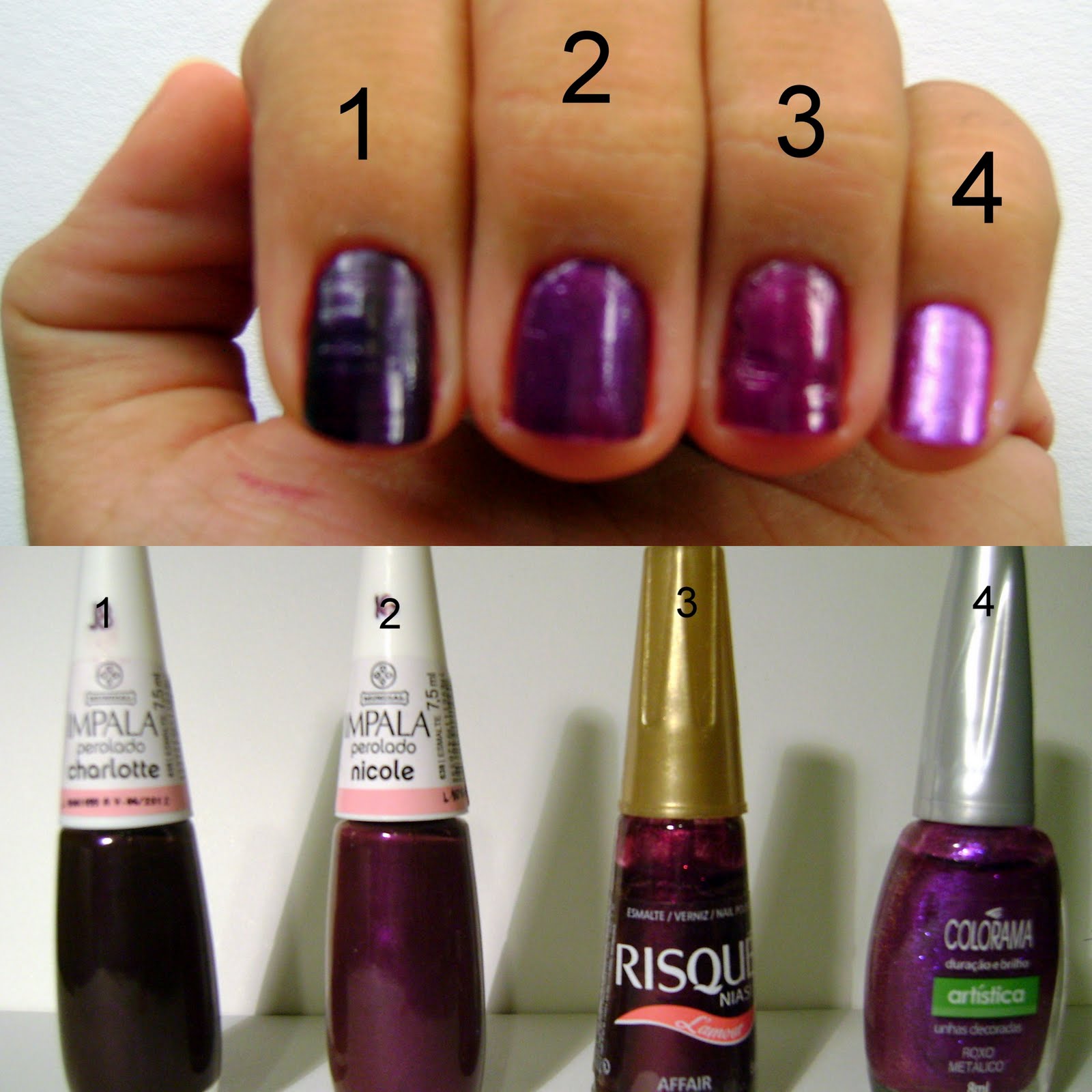 our pink box: Swatches - Roxos