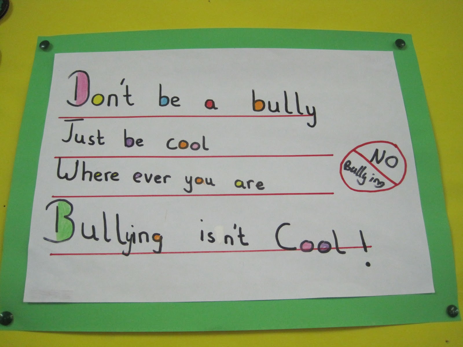 6th Class: 6th Class 'Stamp out Bullying!' poster competition.