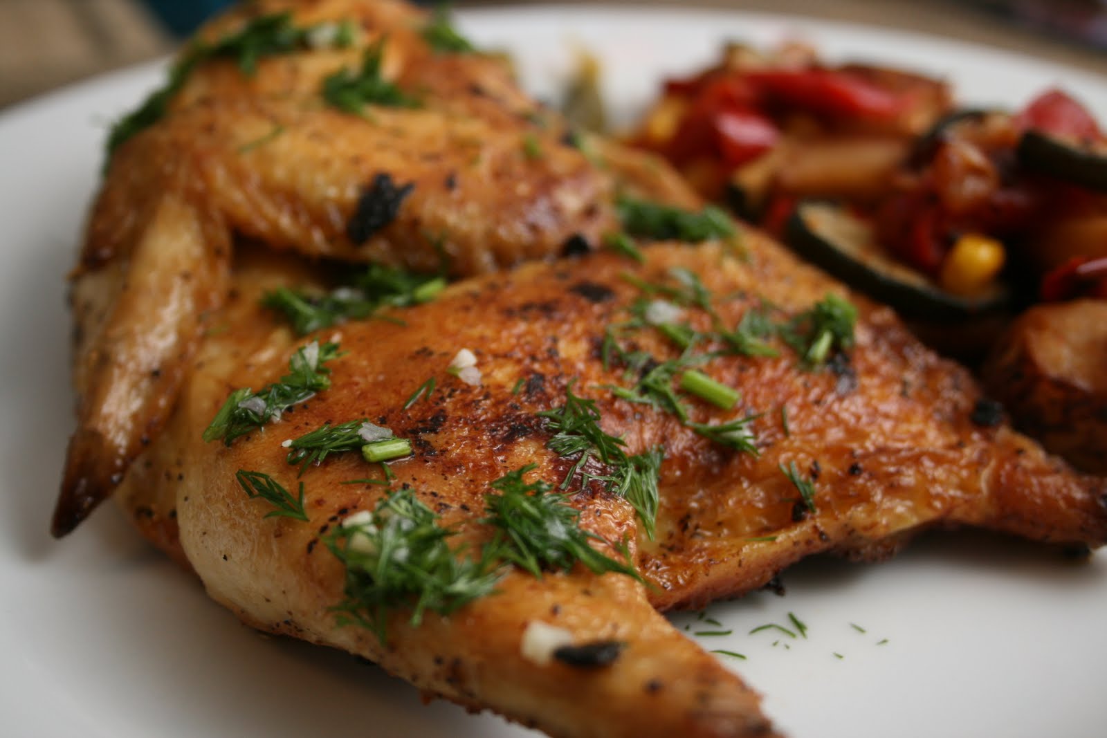 Chicken Tabaka and Country Hash