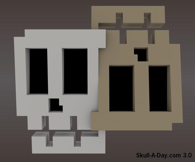 3D Square Skulls